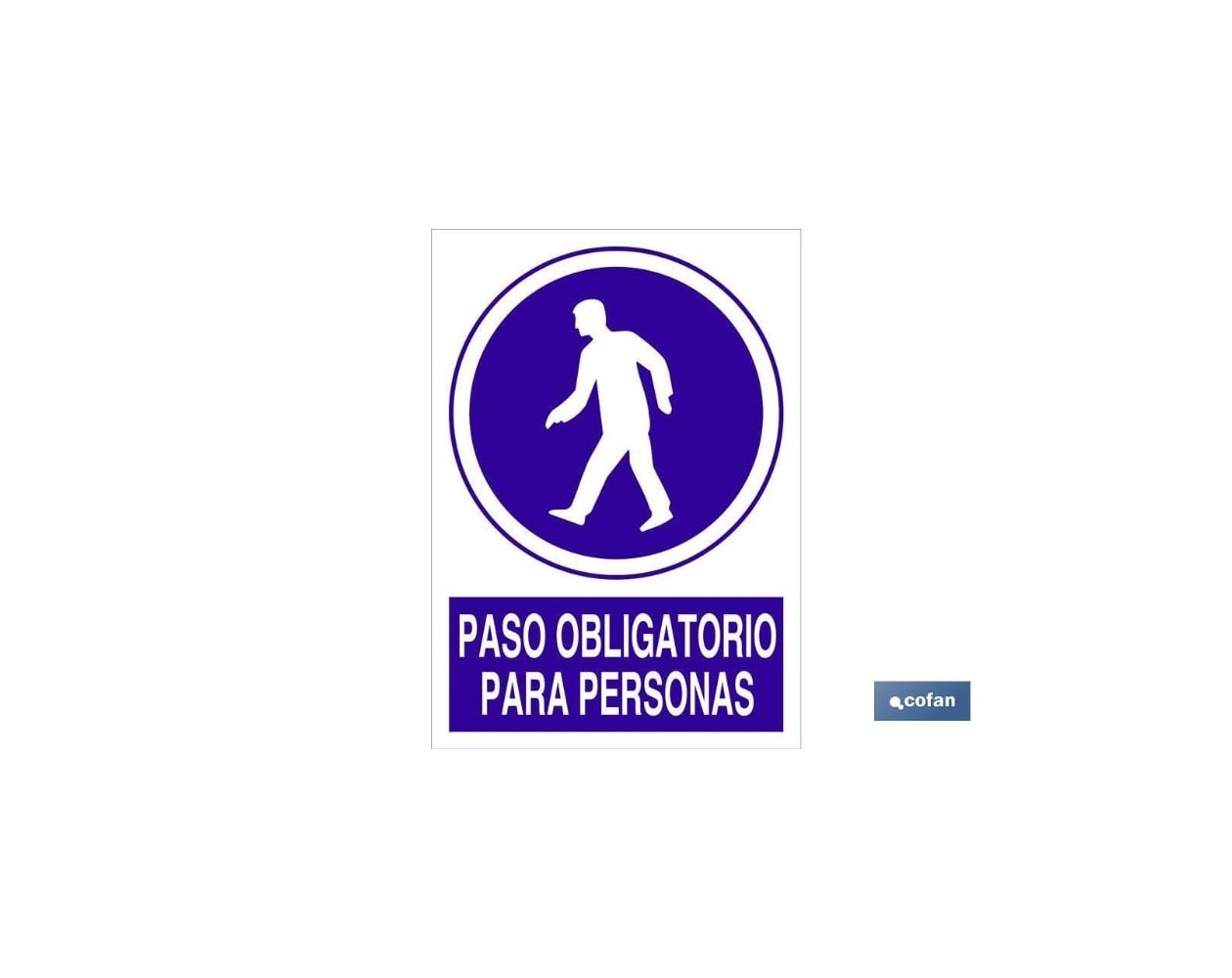 Señal poliestireno 1,5mm 148x105 paso obligatorio para personas | Brico Depôt